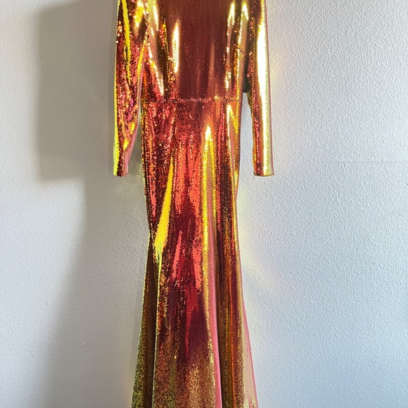 Alex Perry | Dresses | Alex Perry Prescott Sequined Tulle Gown Orange ...